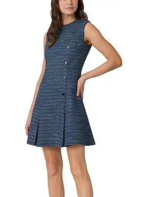 Shoshanna Gigi Aurora Tweed Mini Dress - Navy Multi/silver