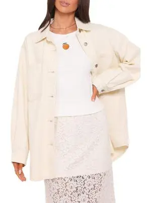 PETAL & PUP Toto Denim Shacket - Ivory