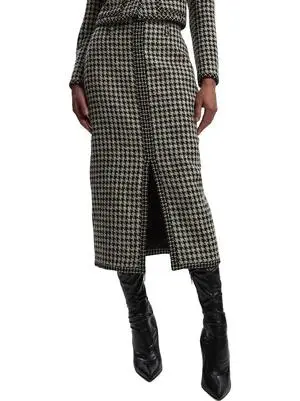 Karen Millen Textured Tweed Belted Pencil Skirt - Multi