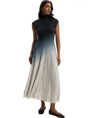 Karen Millen Dip Dye Detail Knitted Maxi Dress - Navy