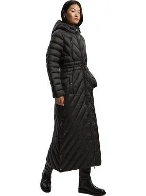 Karen Millen Petite Lightweight Packable Maxi Coat - Black