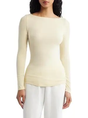 ARTLESS FOREVER Lane Boat Neck Top Butter Yellow