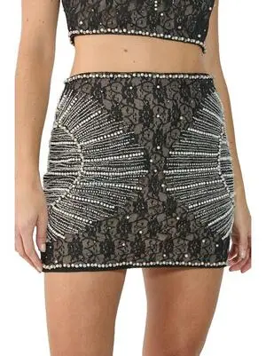 Nasty Gal Embellished Sequin Mini Skirt - Black