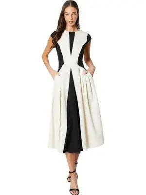 Coast Crepe Color Block Midi Dress - Mono