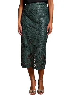 Coast Petite Lace Midi Skirt - Emerald