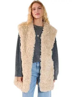 Nasty Gal Curly Faux Fur Borg Gilet - Ecru