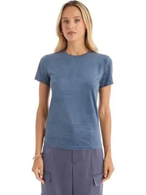THE NOLI SHOP Amaya Suede T-shirt - Blue