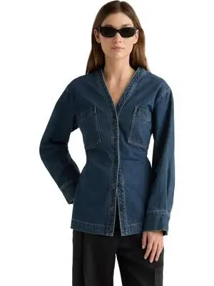 Modern Citizen Emmett Structured-sleeve Denim Jacket - Indigo