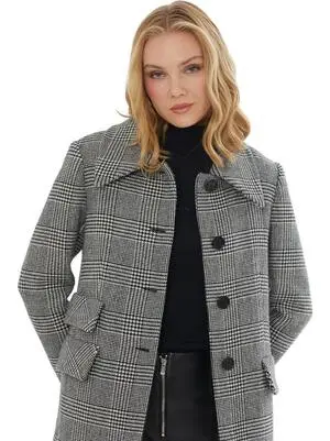 GIZIA Button Closure Jacket With Pockets And Back Vent - Black
