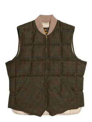 FORTELA Wool Check Vest - Army Green