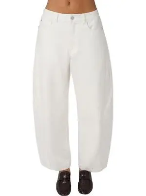 WeWoreWhat Mid-rise Barrel Leg Jeans - White
