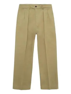 FORTELA New York Heavyweight Cotton Gabardine Pleated Trousers - Sand