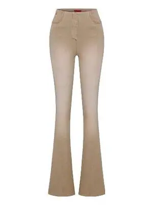 PCFG Coated Flare Pants - Beige