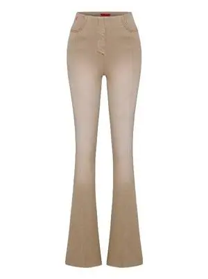 PCFG Coated Flare Pants - Beige