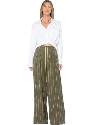 JBQ Briggs Pant 2.0 In Embroidered Cotton - Olive