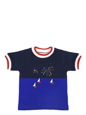 FLORENCE EISEMAN Tshirt With With Boats And Fireworks - Navy/blue