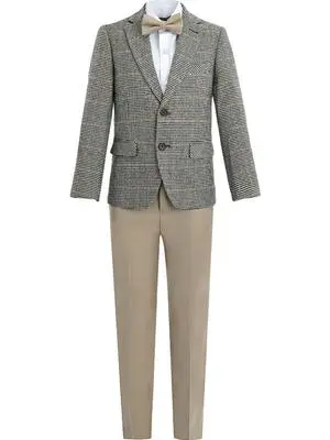 MOUSTACHE Checkered Blazer And Trousers Set - Beige