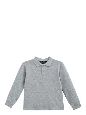 MOUSTACHE Long Sleeve Polo Shirt - Grey