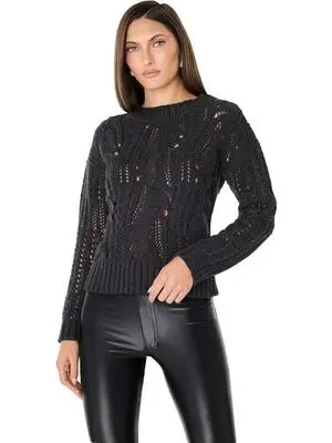 THE NOLI SHOP Elea Crystal Knit Sweater - Black