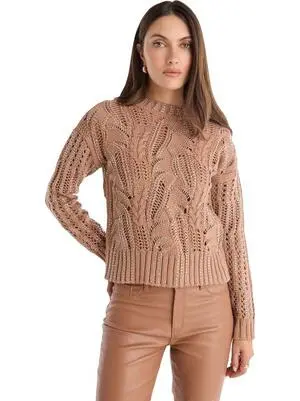THE NOLI SHOP Elea Crystal Knit Sweater - Mocha