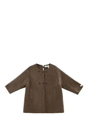 SWEET CACTUS Wool A-line Coat With Tie Detail - Brown