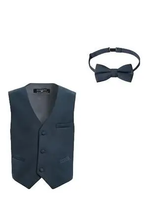 MOUSTACHE Vest And Bow Tie Set - Navy