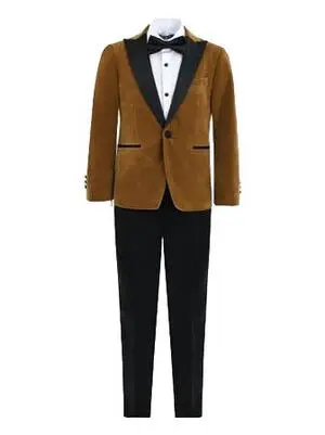 MOUSTACHE Velvet Suit With Peak Lapel - Brown