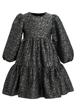 SWEET CACTUS Tiered Floral Dress - Black