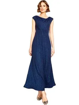 ALIE STREET LONDON Cowl Neck Maxi Dress - Glitter Blue