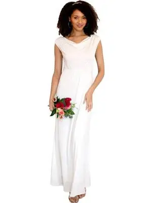 ALIE STREET LONDON Cowl Neck Maxi Dress - Ivory