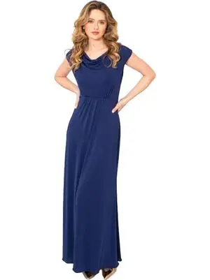 ALIE STREET LONDON Cowl Neck Maxi Dress - Midnight Blue