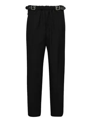 Loewe Belted Wool Trousers - Black