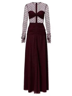 Rebecca Vallance Barbera Point D'esprit Tulle Gown - Burgundy