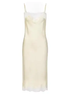 Stella McCartney Lace-trimmed Satin Slip Dress - White
