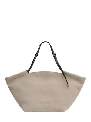 Brunello Cucinelli Large Suede Tote Bag - Beige