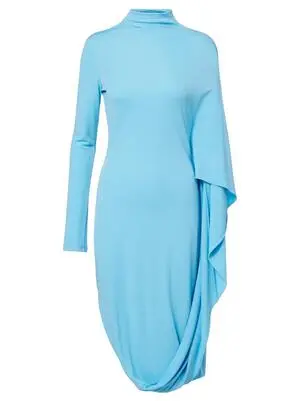 Stella McCartney Draped Jersey Midi Dress - Blue