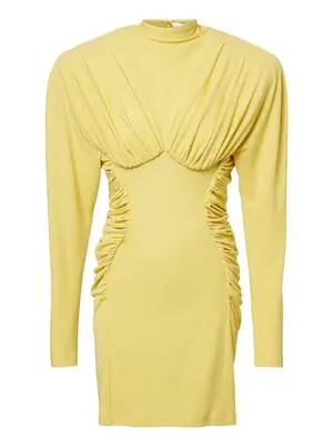 Stella McCartney Draped Jersey Minidress - Yellow