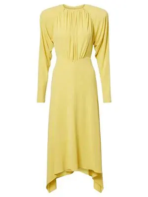 Stella McCartney Draped Jersey Midi Dress - Yellow