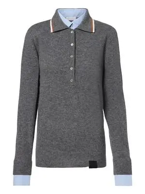 Stella McCartney Layered Virgin Wool Polo Sweater - Grey