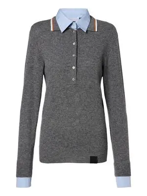 Stella McCartney Layered Virgin Wool Polo Sweater - Grey