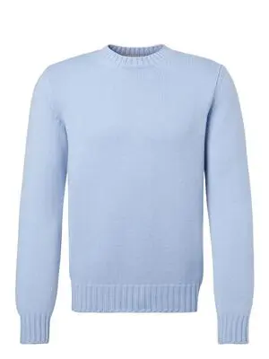 SAMAN AMEL Gio Cashmere Crewneck Sweater - Blue