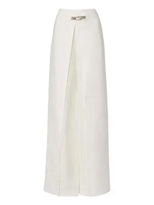 Ralph Lauren Imann Pleated Linen Wide-leg Pants - White