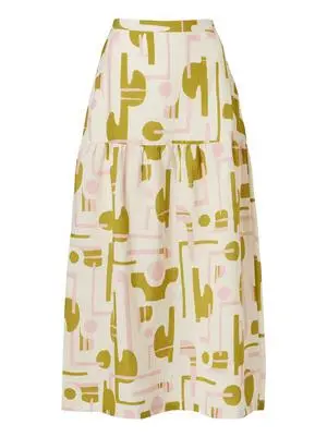 ADRIANA DEGREAS Balearic Printed Midi Skirt - Multicoloured