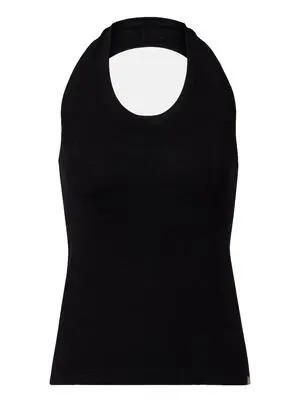 EXTREME CASHMERE X Jerry Halterneck Cotton And Cashmere Top - Black