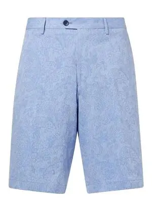 Etro Paisley Cotton Bermuda Shorts - Blue