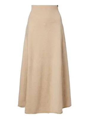EXTREME CASHMERE X N°388 Ease Cashmere-blend Maxi Skirt - Beige