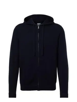 ALLUDE Wool And Cashmere Zip-up Hoodie - Blue