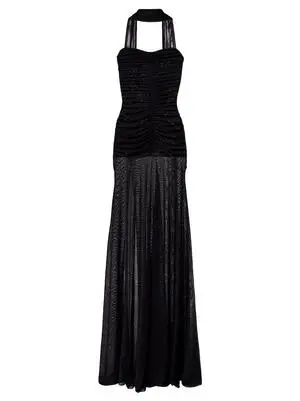 BANANHOT Ruched Jersey Maxi Dress - Black