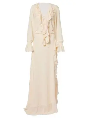 BANANHOT Bellen Ruffled Maxi Dress - White