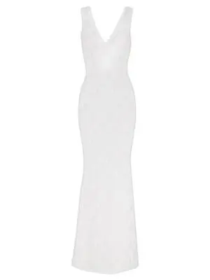 BANANHOT Adel Sheer Lace Maxi Dress - White